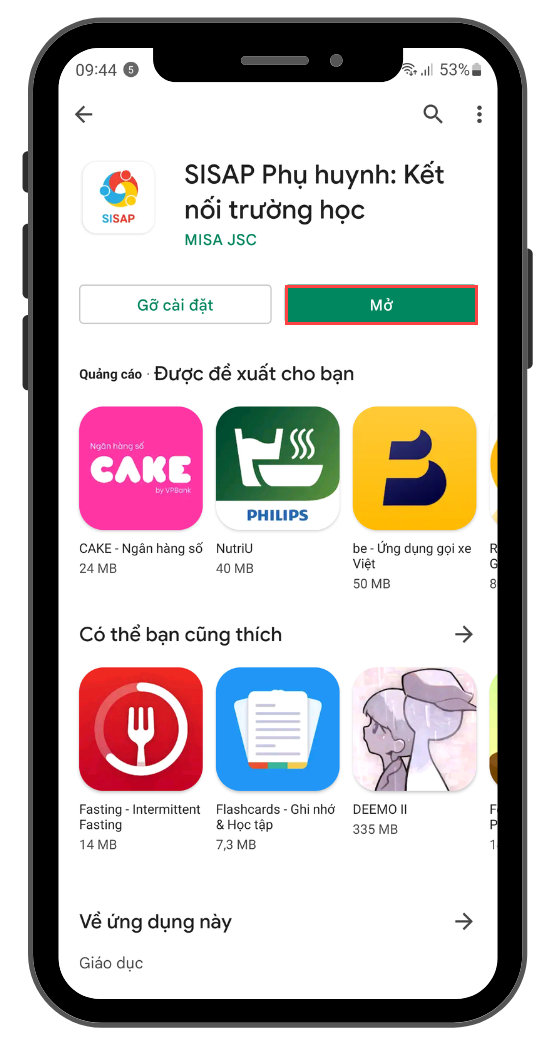 Hướng dẫn cài đặt và sử dụng ứng dụng SISAP Phụ huynh - MISA EMIS