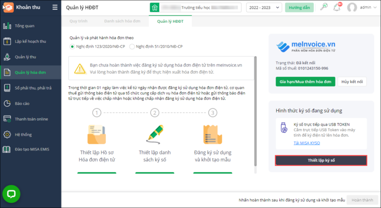 Thiết lập chữ ký số từ xa MISA eSign - MISA EMIS