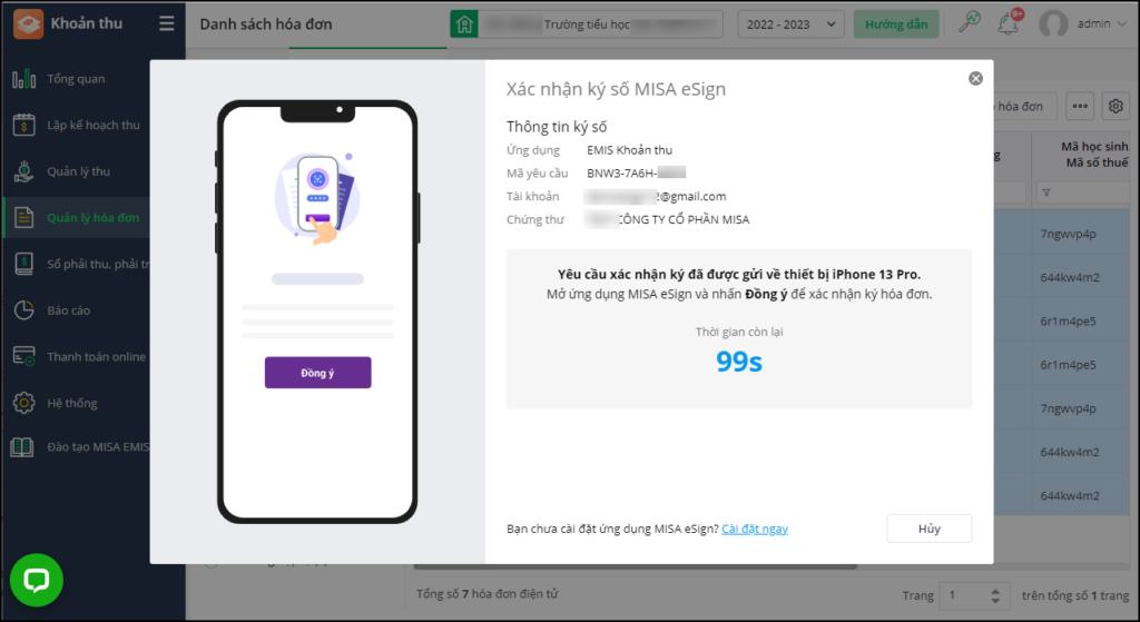 Thiết lập chữ ký số từ xa MISA eSign - MISA EMIS