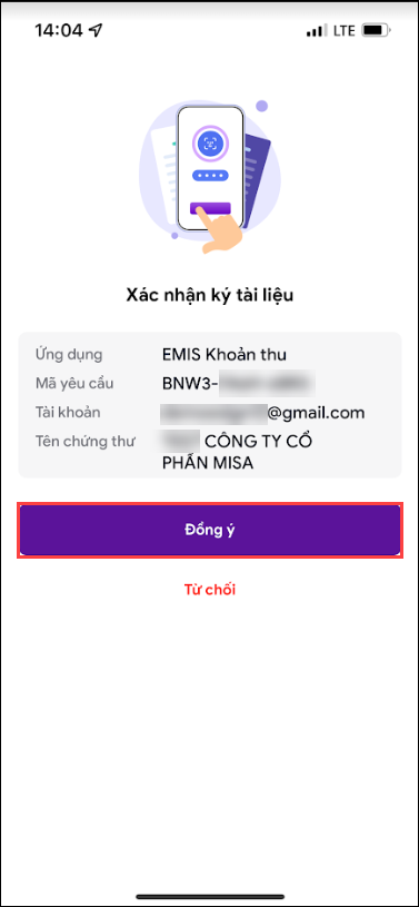 Thiết lập chữ ký số từ xa MISA eSign - MISA EMIS