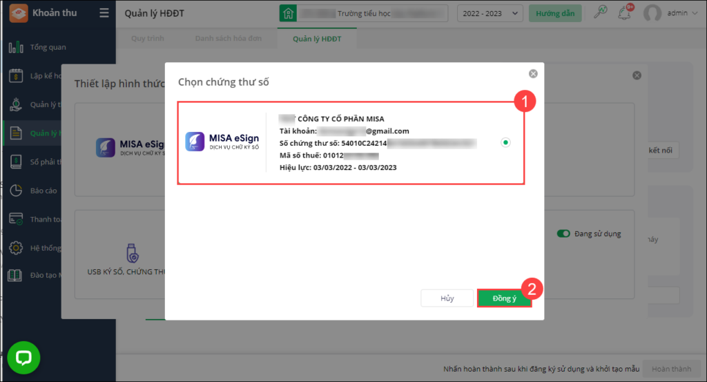 Thiết lập chữ ký số từ xa MISA eSign - MISA EMIS